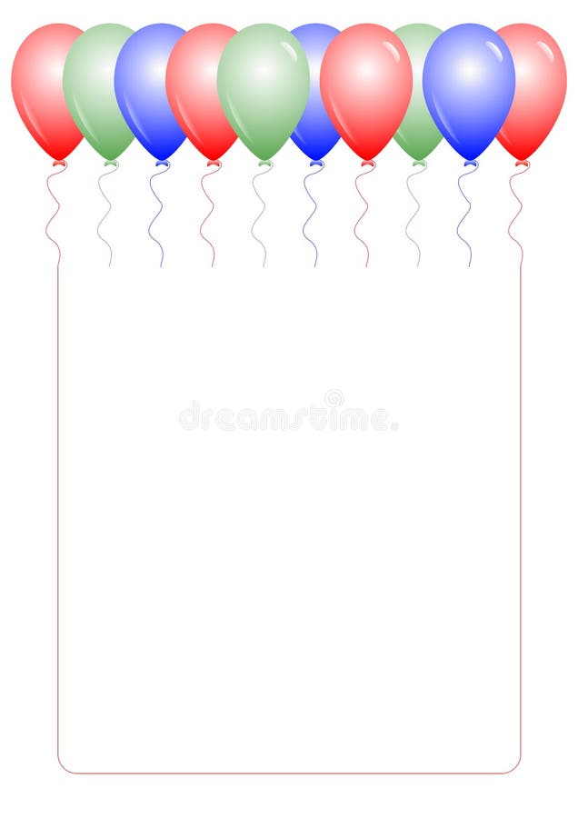Balloons Isolated on White Background Stock Illustration - Illustration ...