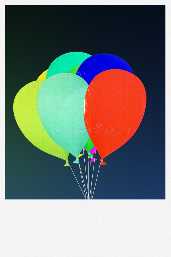 Balloons on old picture stock illustration. Illustration of party ...