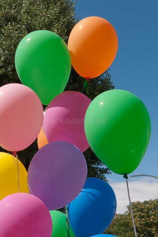Balloons in the park. stock photo. Image of bright, festive - 15517518