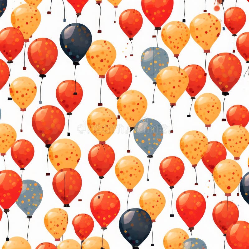 Balloons Pattern for Backgrounds. Cartoon Style Stock Image - Image of ...