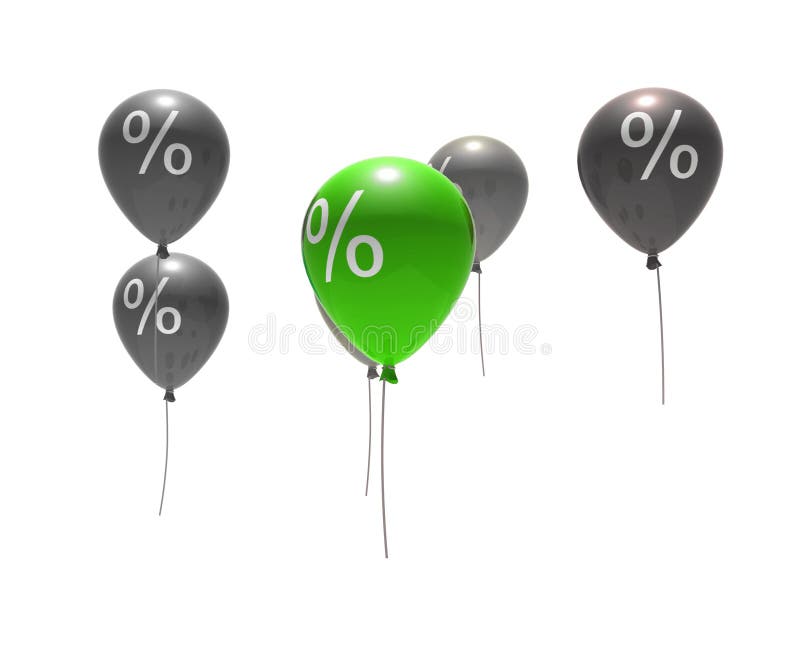 Balloons With Percent Symbols Picture. Image: 7751726