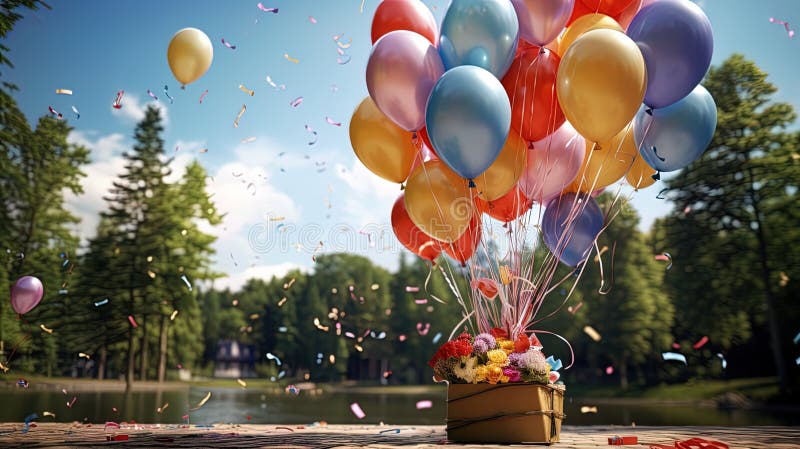 Balloons with Personal Messages and Congratulations Stock Illustration ...