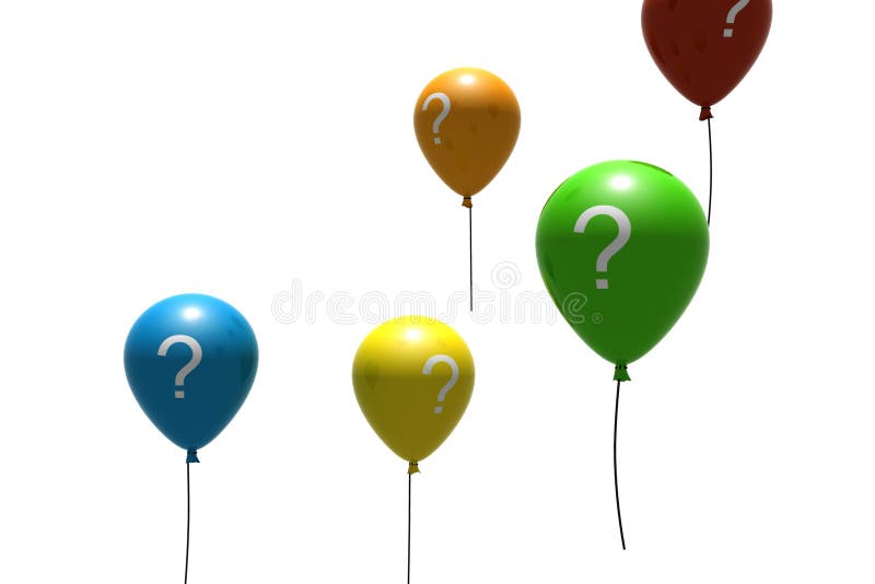 Balloons With Question-mark Symbols Stock Illustration - Illustration ...