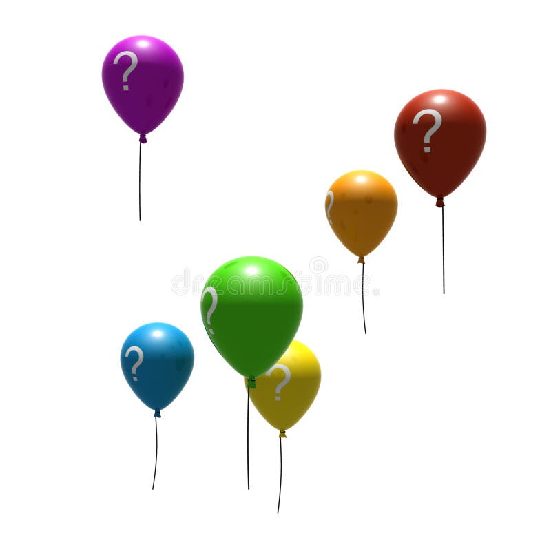Balloons with Question-mark Symbols Stock Illustration - Illustration ...