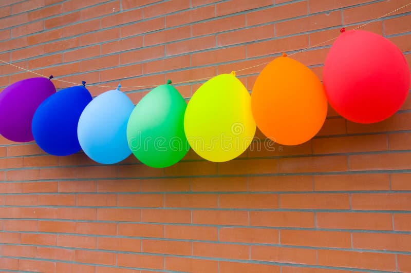 Balloons of rainbow colors stock image. Image of group - 77013025