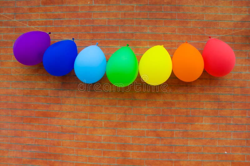 Balloons of rainbow colors stock photo. Image of colors - 77013546