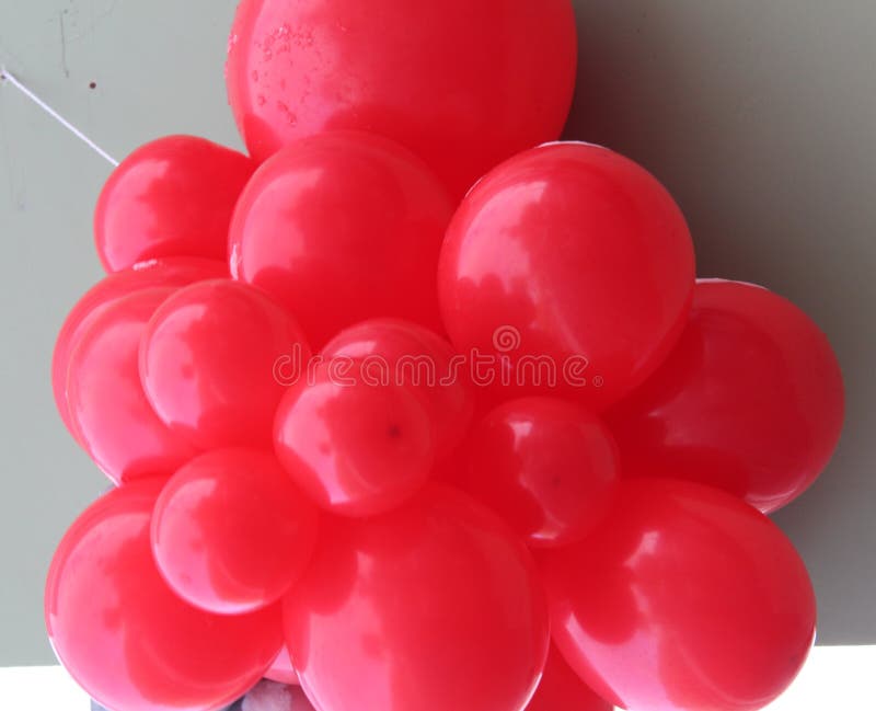 Balloons Red Bunch Full Frame Many Stock Photo - Image of dessert ...