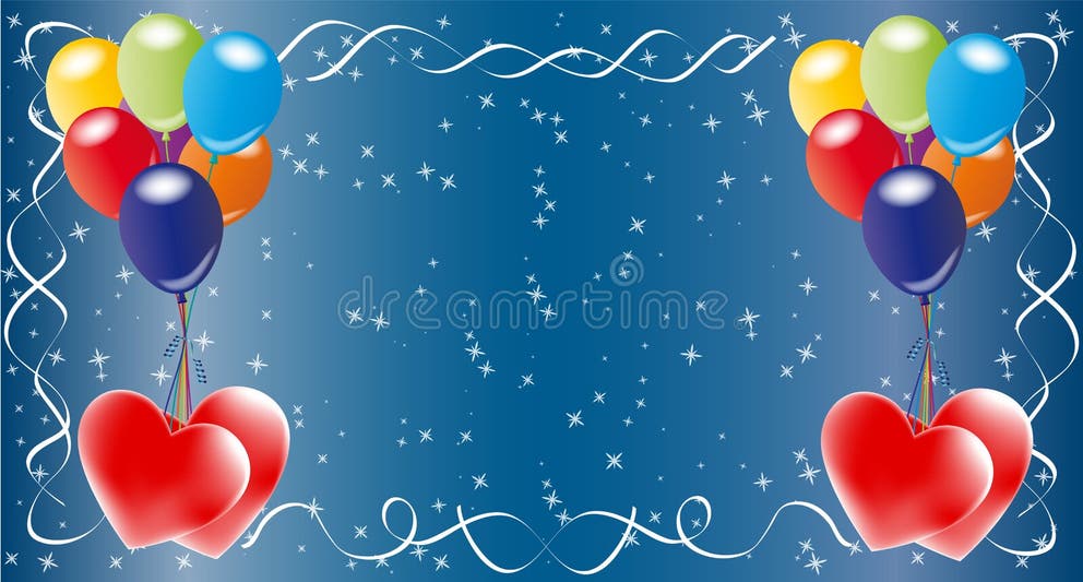 Balloons and Red Heart Shapes Stock Vector - Illustration of february ...