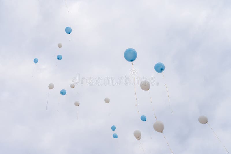 Balloons Released into the Sky on a Festive Day. Stock Image - Image of ...