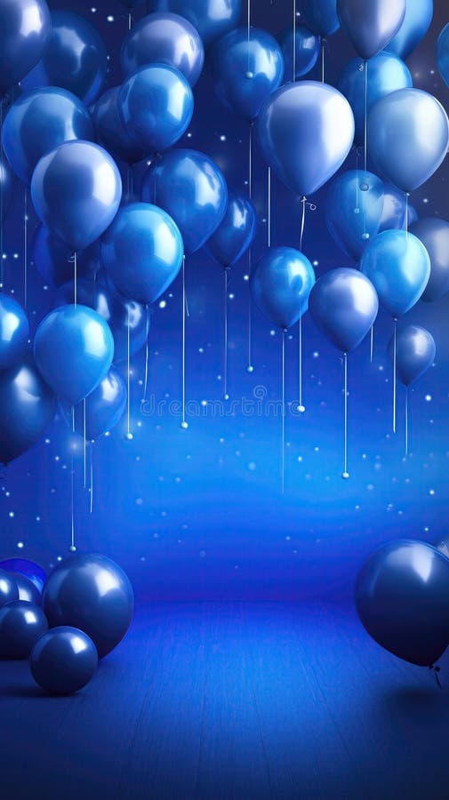 Balloons Royal Blue Greeting Card Design. Generative AI Stock Image ...