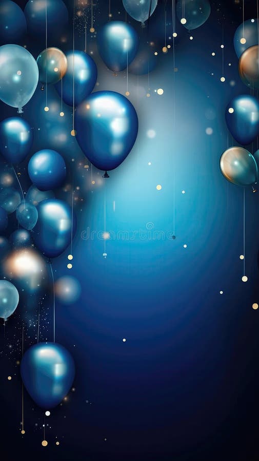 Balloons Royal Blue Greeting Card Design. Generative AI Stock Image ...