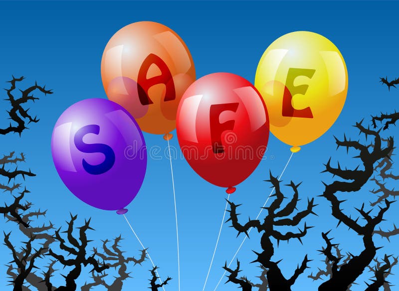 Balloons Safe stock vector. Illustration of burst, fear - 37524182