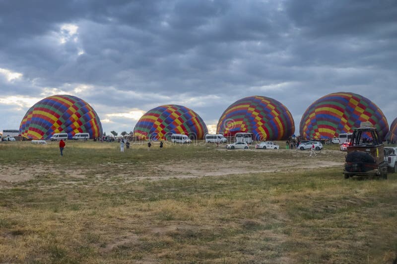 Balloons of the Same Color are Inflated for Flight Editorial Stock ...