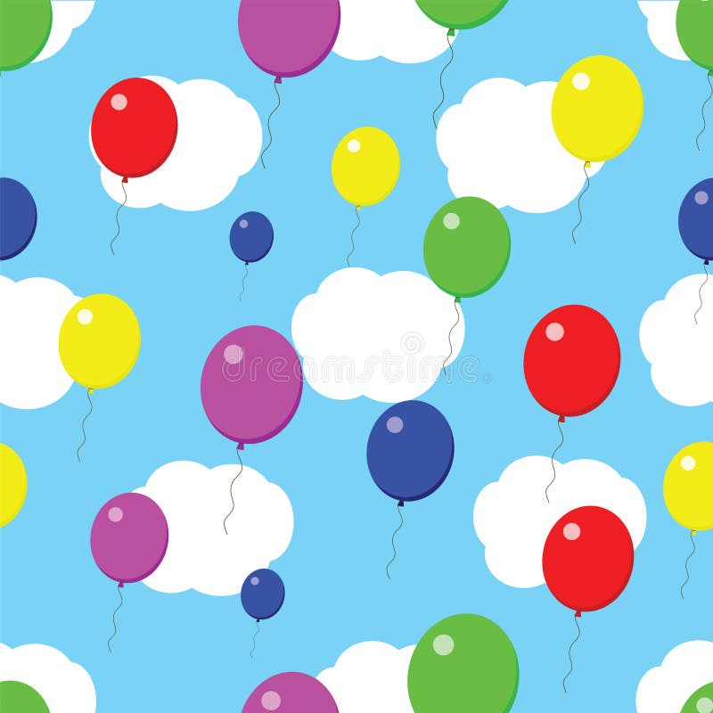 Seamless Texture Multicolored Balloons For Party Stock Vector ...