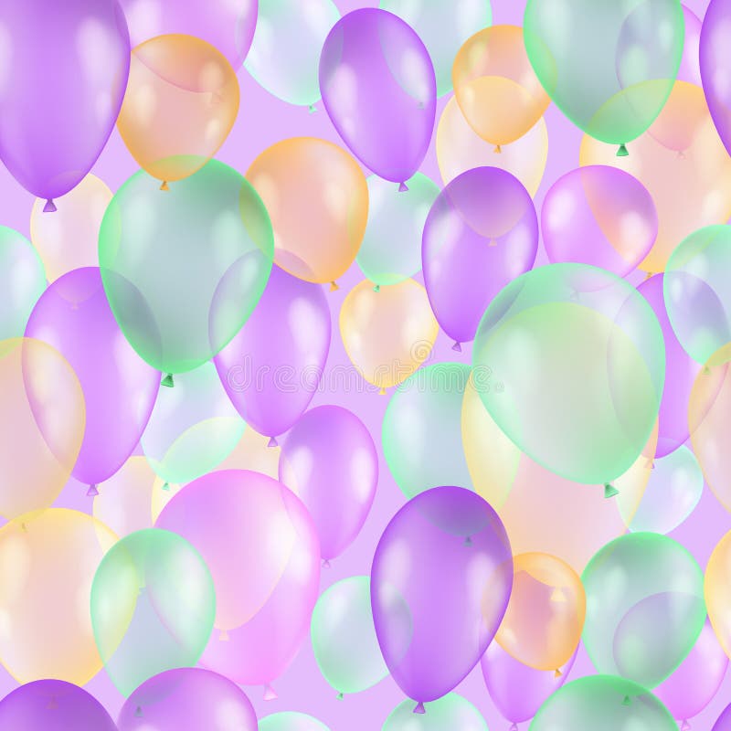 Balloons Seamless Pattern Background, Beautiful Colorful Illustration ...