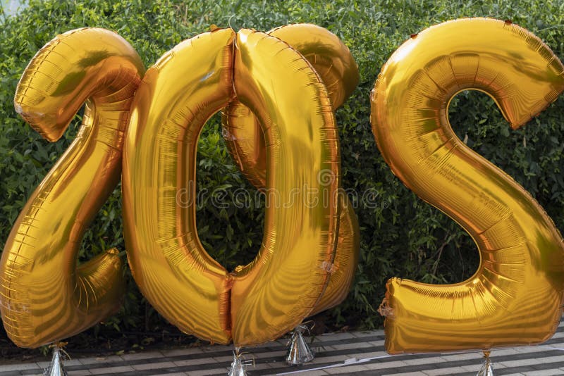Balloons in Shape of 2022 Numbers. Celebration Stock Image - Image of ...