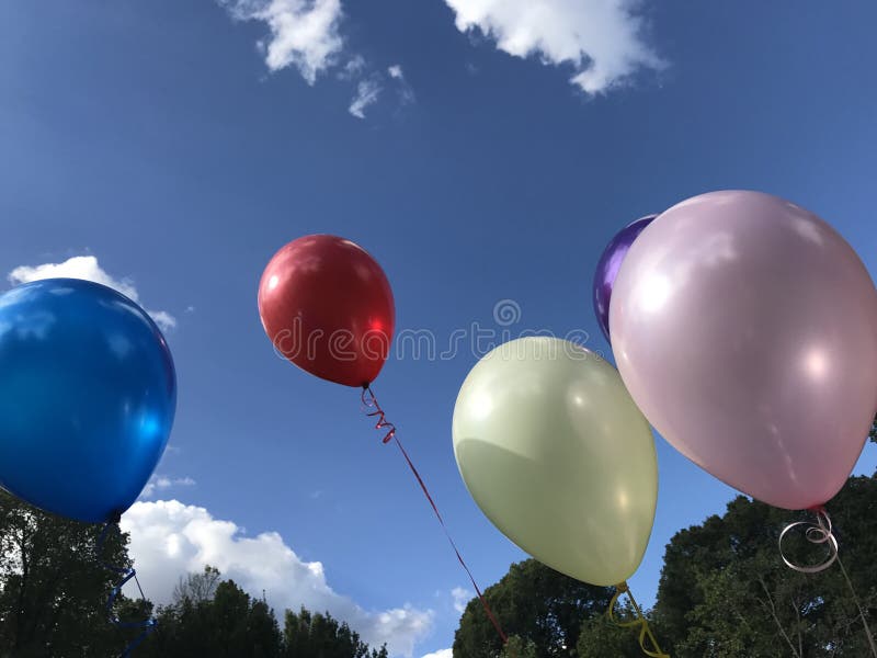Balloons 6 stock photo. Image of pink, balloons, clouds - 95092262