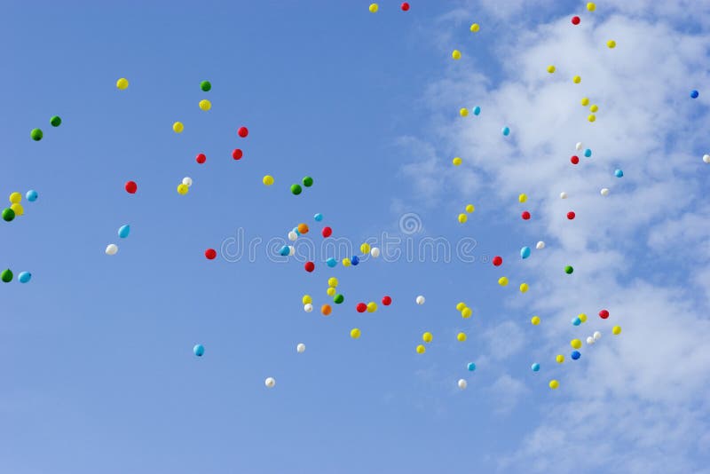 Balloons in sky stock image. Image of group, freedom, flying - 7719703