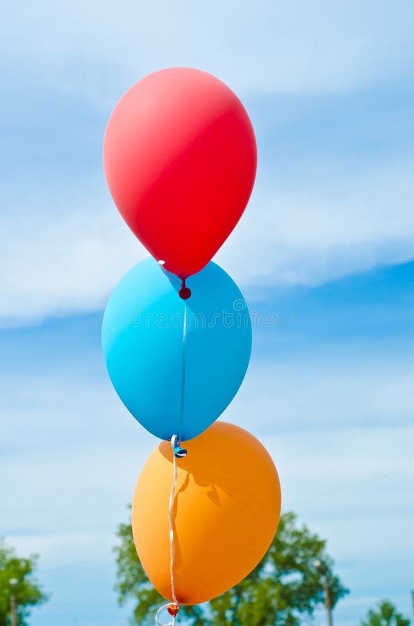 Balloons in the sky stock image. Image of blue, bright - 45187225