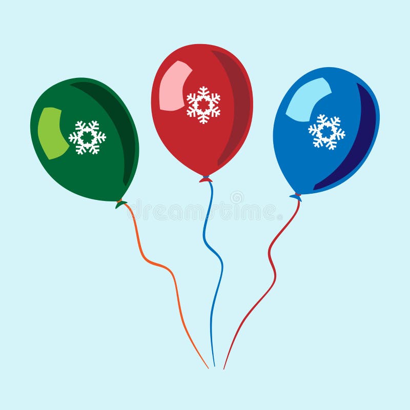 Balloons with snowflakes stock vector. Illustration of helium - 62733603