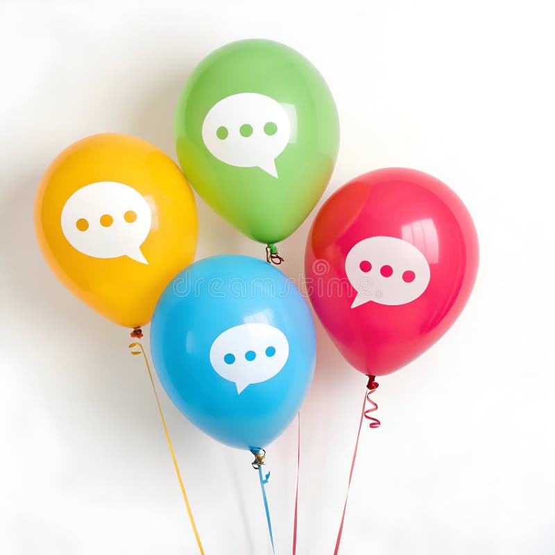 Balloons Speech Bubble Chat Stock Illustration - Illustration of bubble ...
