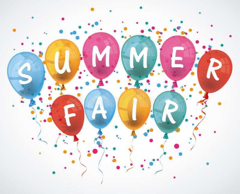 Balloons Summer Fair stock vector. Illustration of colourful - 58686302