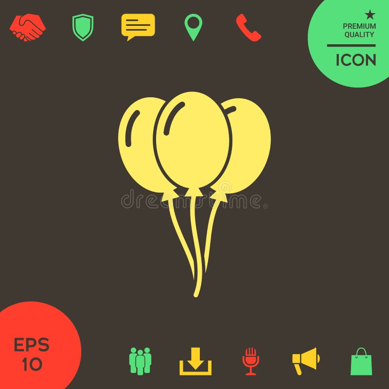 Balloons symbol icon stock vector. Illustration of cartoon - 118381461