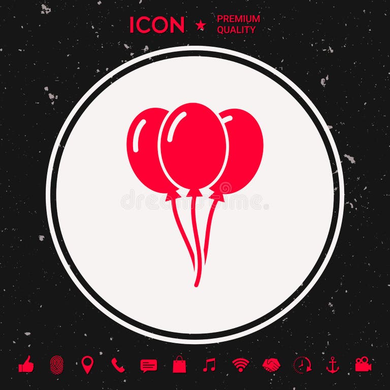 Balloons symbol icon stock vector. Illustration of decoration - 107622878
