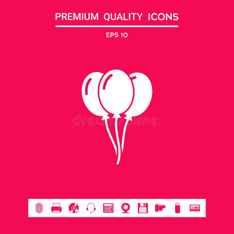 Balloons Symbol Icon . Graphic Elements for Your Design Stock Vector ...