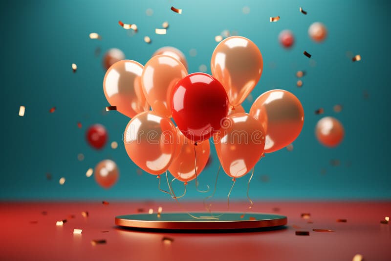 Balloons Take Center Stage in a Dynamic 3D Rendering, Ready To Dazzle ...