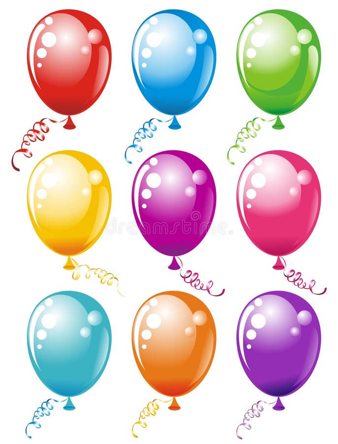 Bunch Balloons. Vector Illustration Stock Vector - Illustration of gift ...
