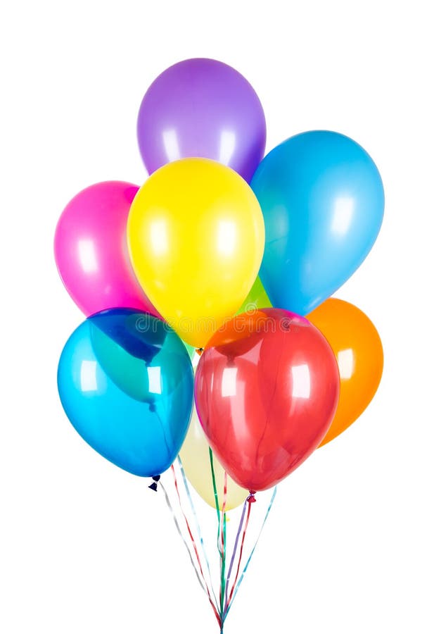 Bright Balloons Background on White Stock Photo - Image of copyspace ...