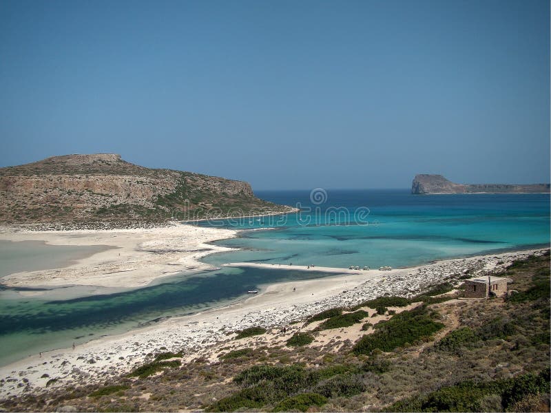 Ballos in crete stock image. Image of white, rocks, green - 53396543