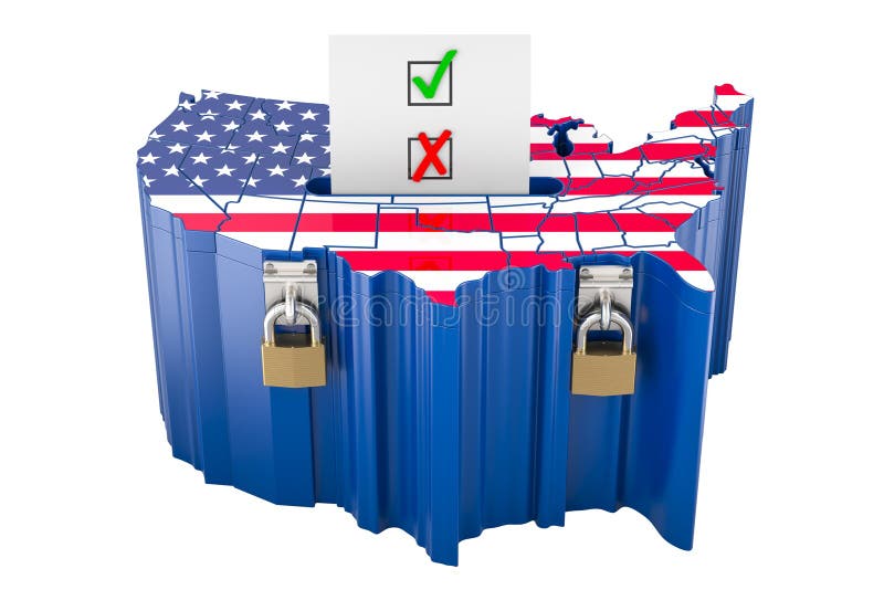 Ballot Box As the USA Map. Election in the US, Concept Stock ...