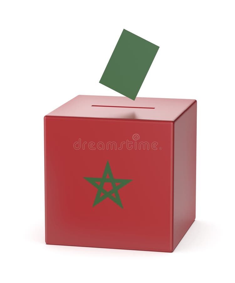 Ballot Box with the Flag of Morocco Stock Illustration - Illustration ...