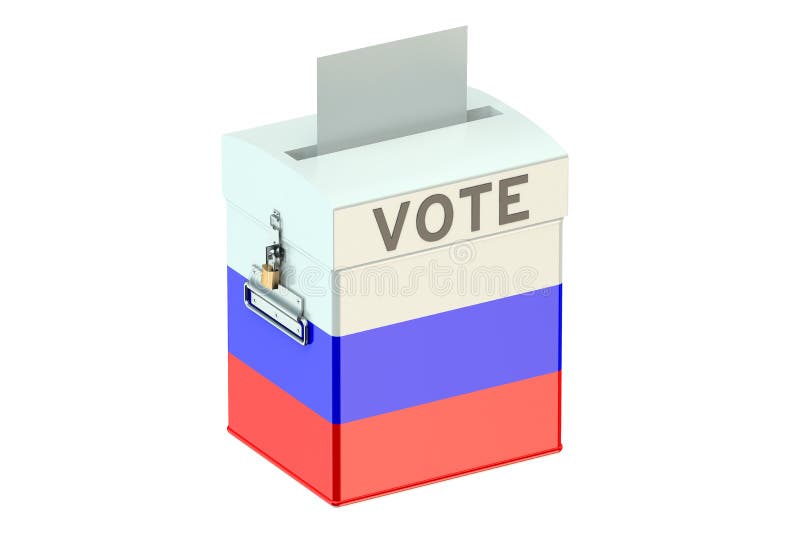 Ballot Box with Flag of Russia Stock Illustration - Illustration of ...