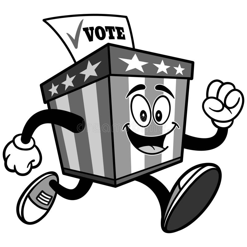 Ballot Box Mascot Running Illustration Stock Vector - Illustration of ...