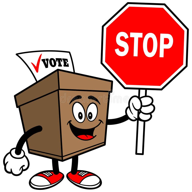 Ballot Box with Stop Sign stock vector. Illustration of stop - 53635360