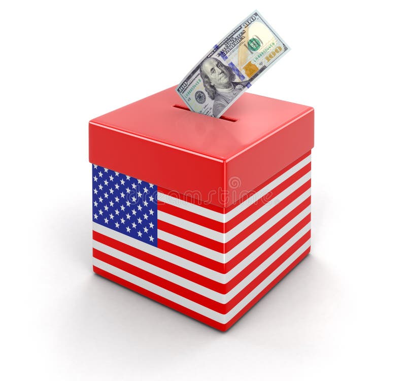 Ballot Box with USA flag stock illustration. Illustration of abstract ...