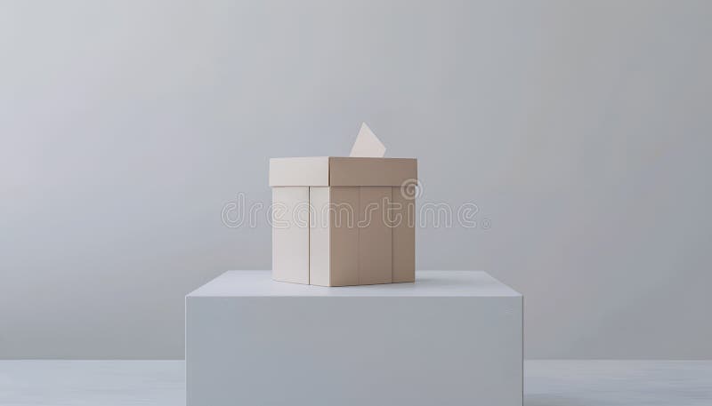 Ballot Box with Vote on Light Grey Background. Election Time Stock ...