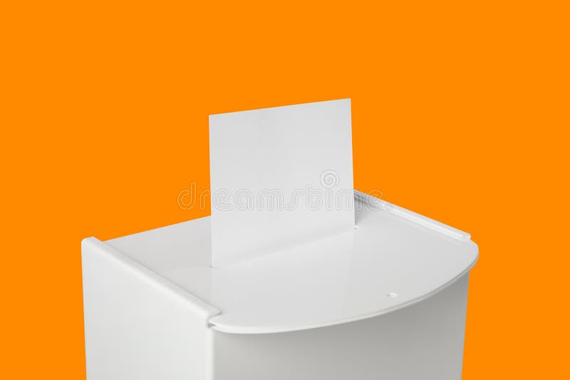 Ballot Box with Vote on Orange Background. Election Time Stock Image ...