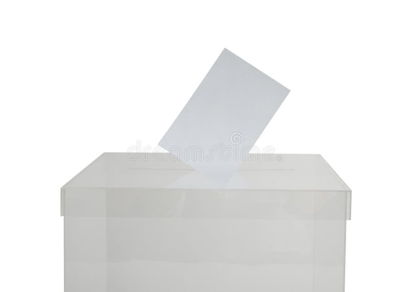 Ballot Box with Vote on White Background. Stock Image - Image of ...