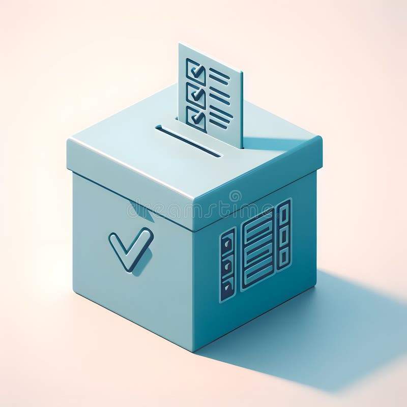 Ballot Box with Voting Card Stock Illustration - Illustration of ...