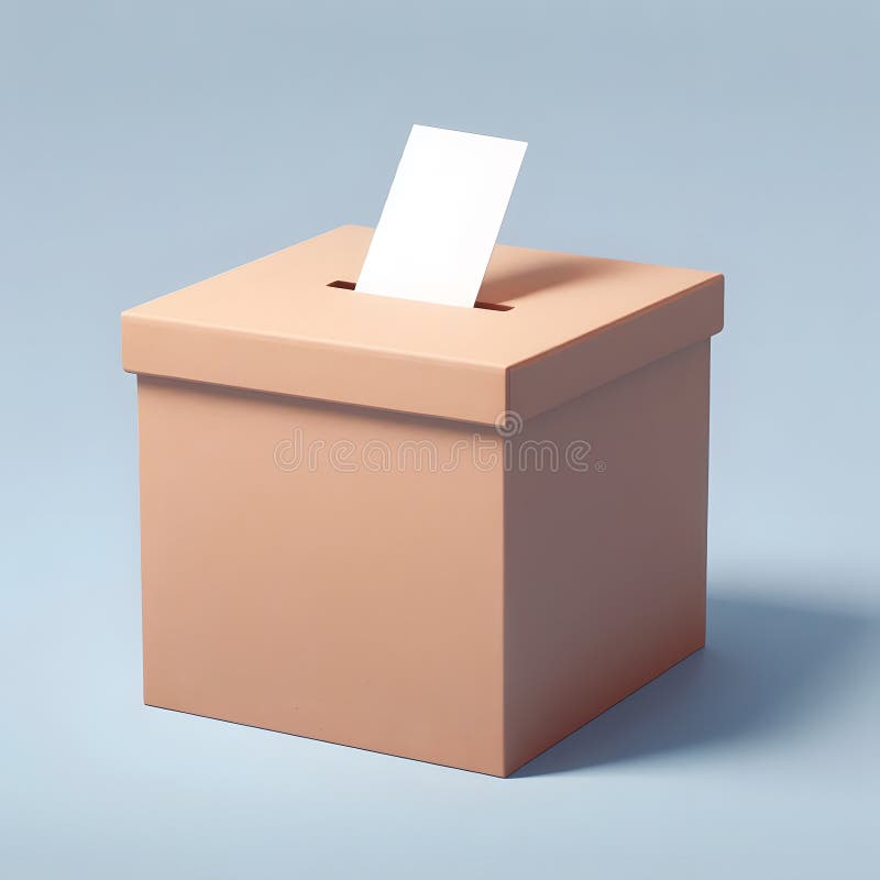 Ballot Box with Voting Card Stock Illustration - Illustration of ...