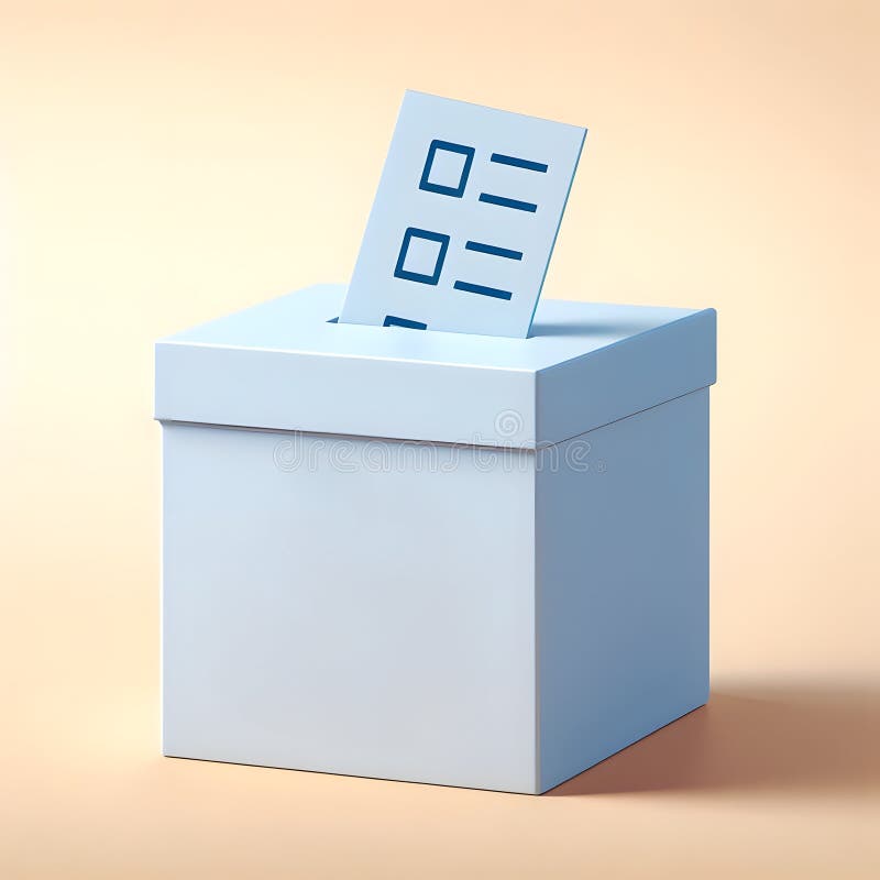 Ballot Box with Voting Card Stock Illustration - Illustration of form ...
