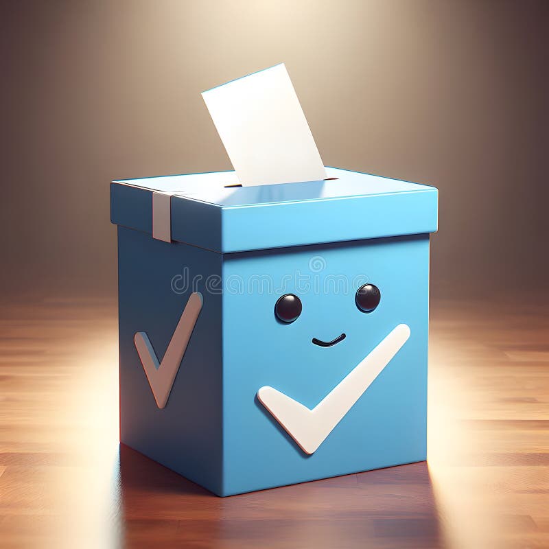 Ballot Box with Voting Card Stock Illustration - Illustration of ...