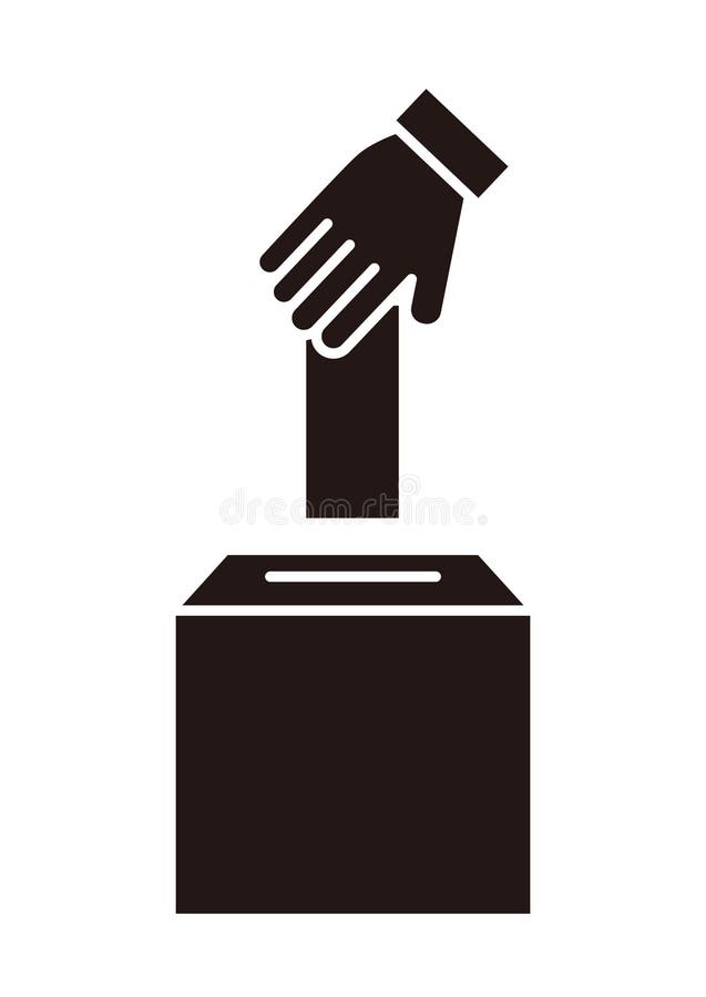 Ballot Box and Voting Hand Icon. Vector Illustration Stock Illustration ...