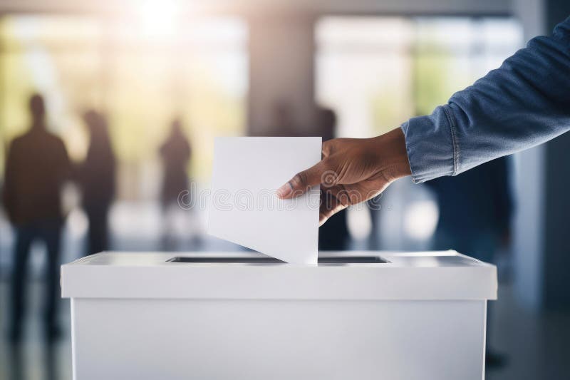 A Ballot is Cast into the Box, Symbolizing the Democratic Process Stock ...