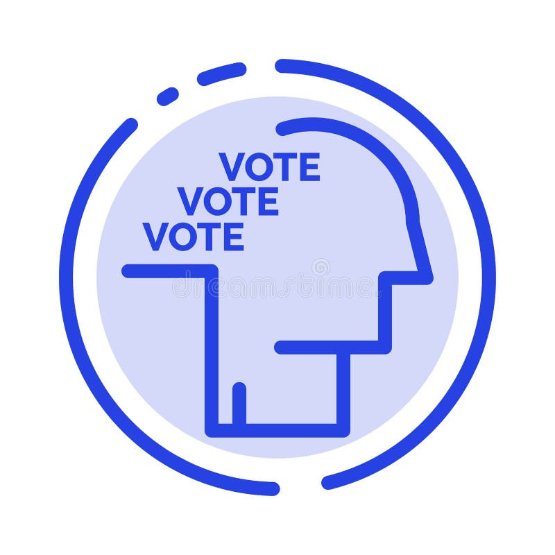 Ballot, Election, Poll, Referendum, Speech Blue Dotted Line Line Icon ...
