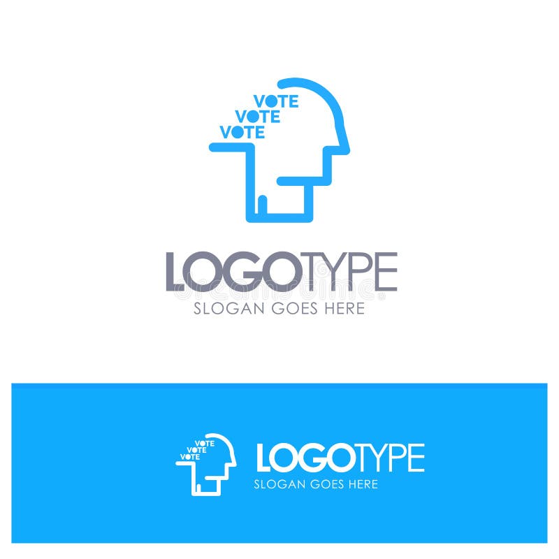 Ballot, Election, Poll, Referendum, Speech Blue Solid Logo with Place ...